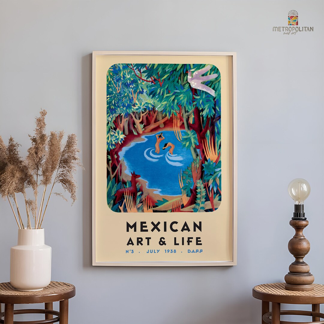 Vintage Mexican Art,mexican Art and Life,gift for Home,retro Poster ...
