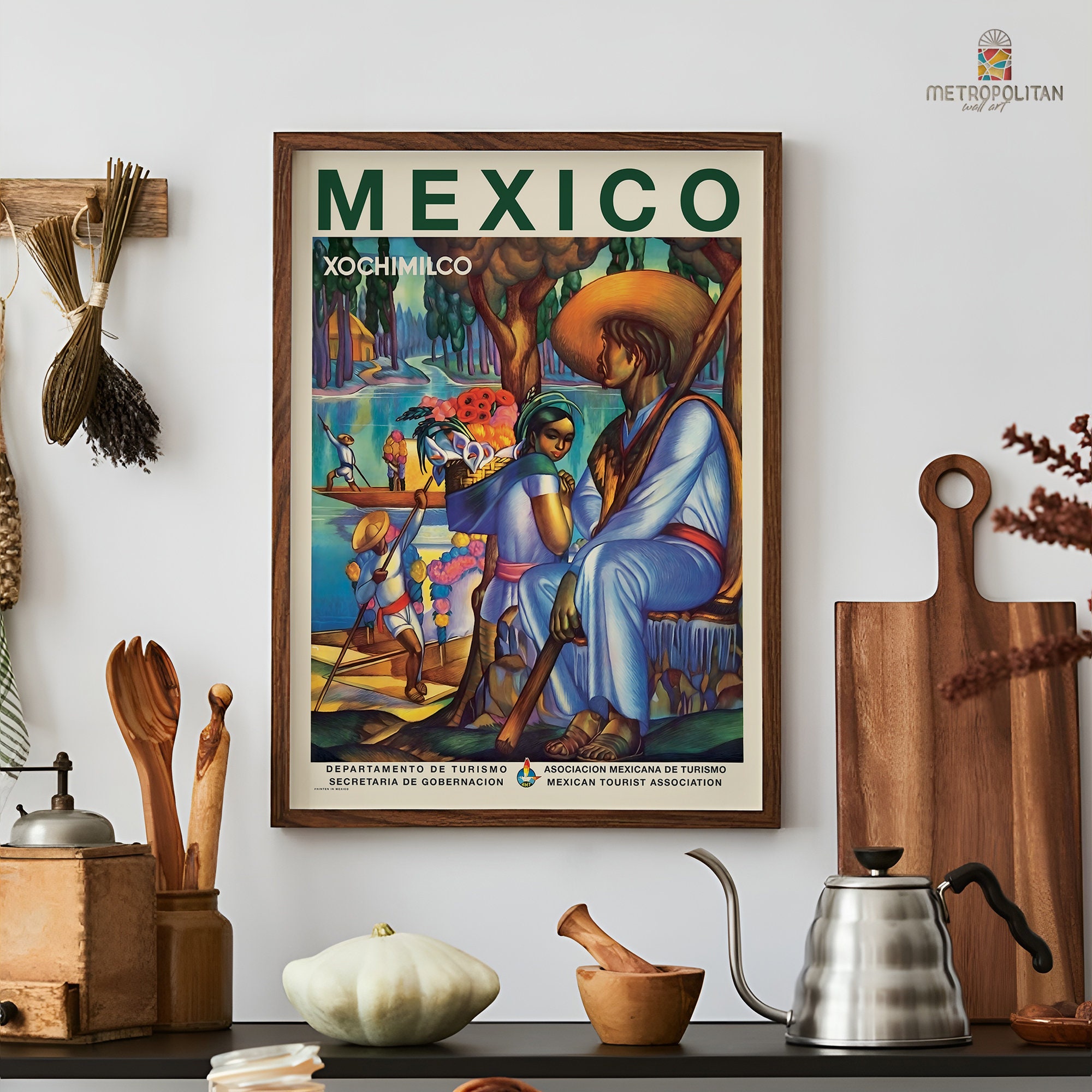 Mexican Print, Boho Wall Decor, Mexican Traditional, Retro Poster ...