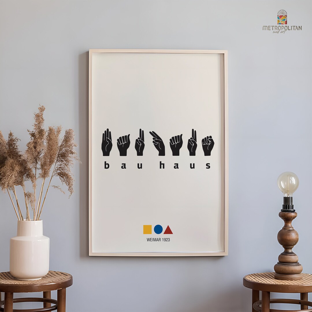 Bauhaus Minimal Poster, Sign Language, Office Decor, Retro Poster ...