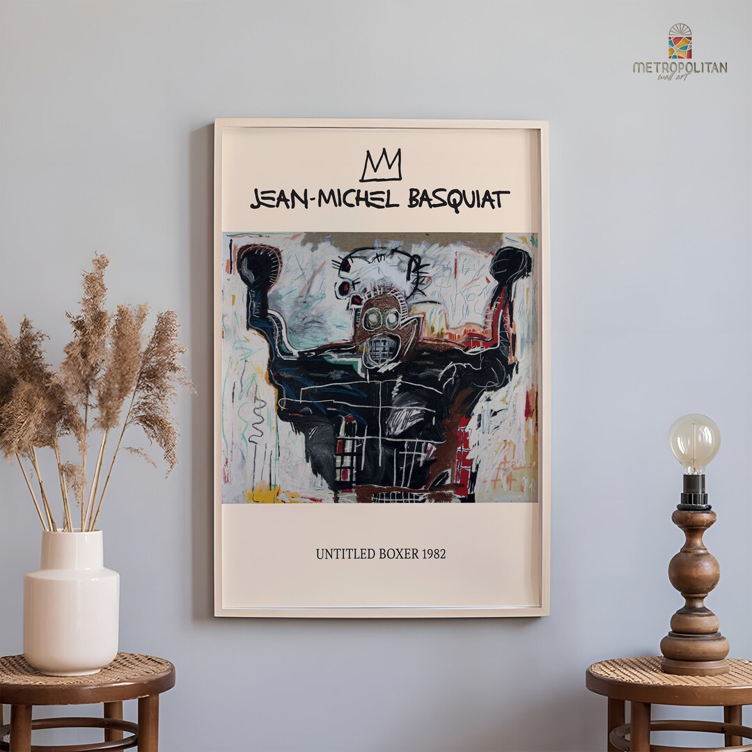 Basquiat Poster, Boxer, 1982, Wall Gallery Print, Living Room Decor ...