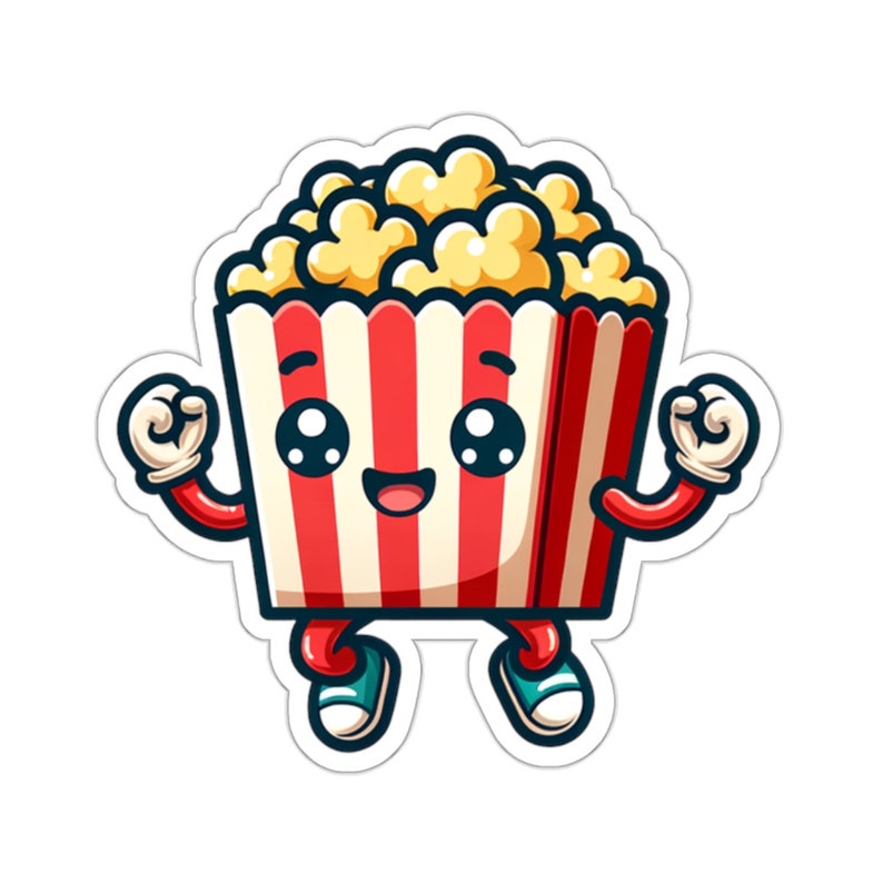 Cute Popcorn Sticker, Journal Decals, Water Bottle Decal, Foodie ...
