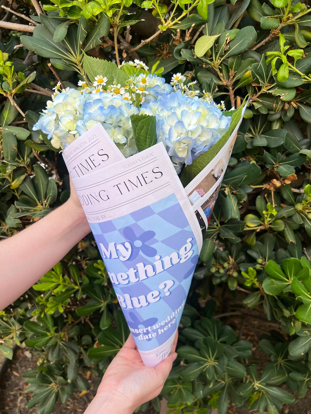 My Something Blue Proposal Newspaper Design, Printable Canva Template ...