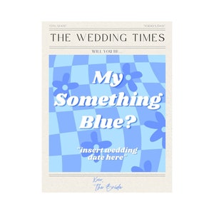 My Something Blue Proposal Newspaper Design, Printable Canva Template ...