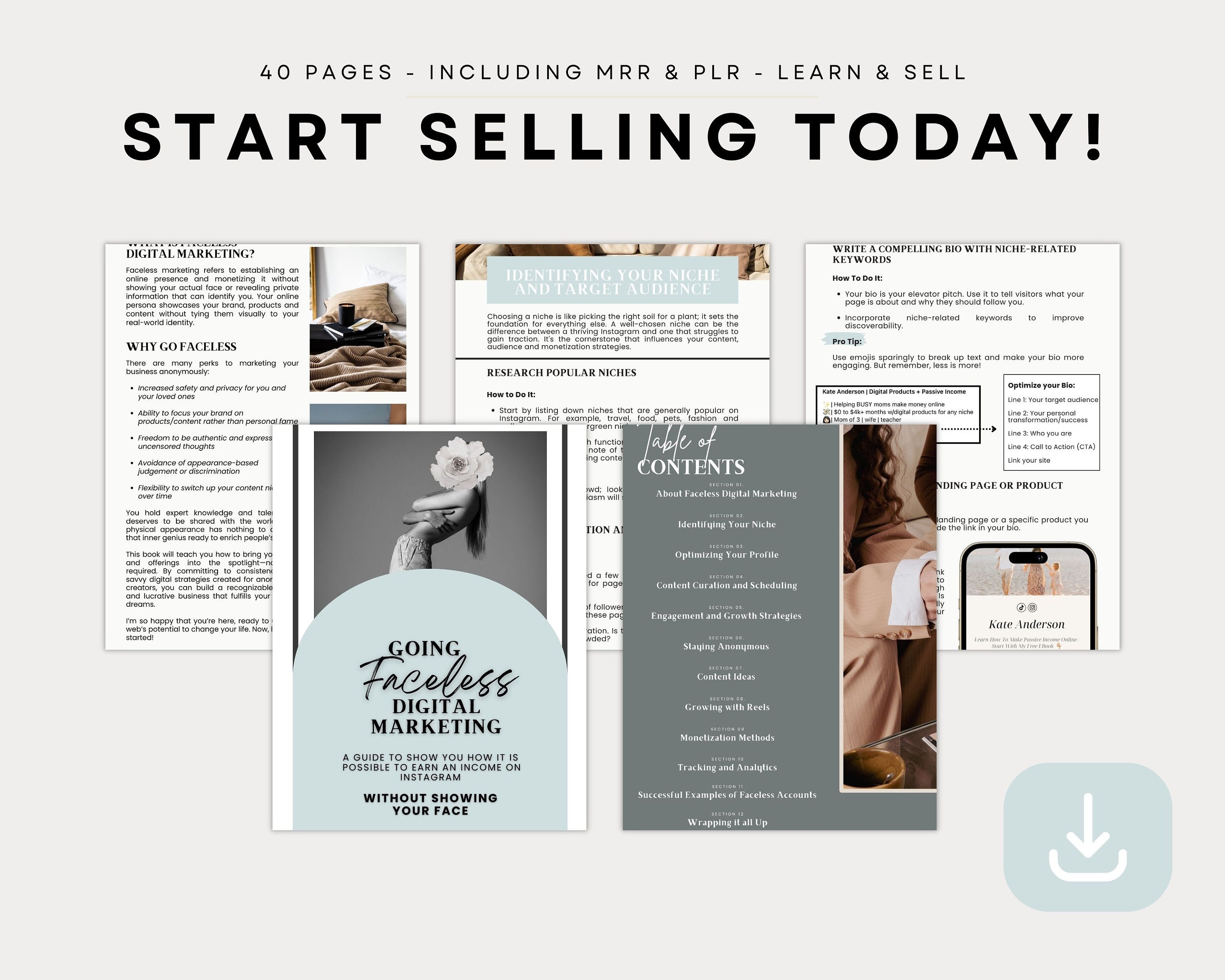 Master Resell Rights Guide, Faceless Instagram Guide, Ebook Passive ...