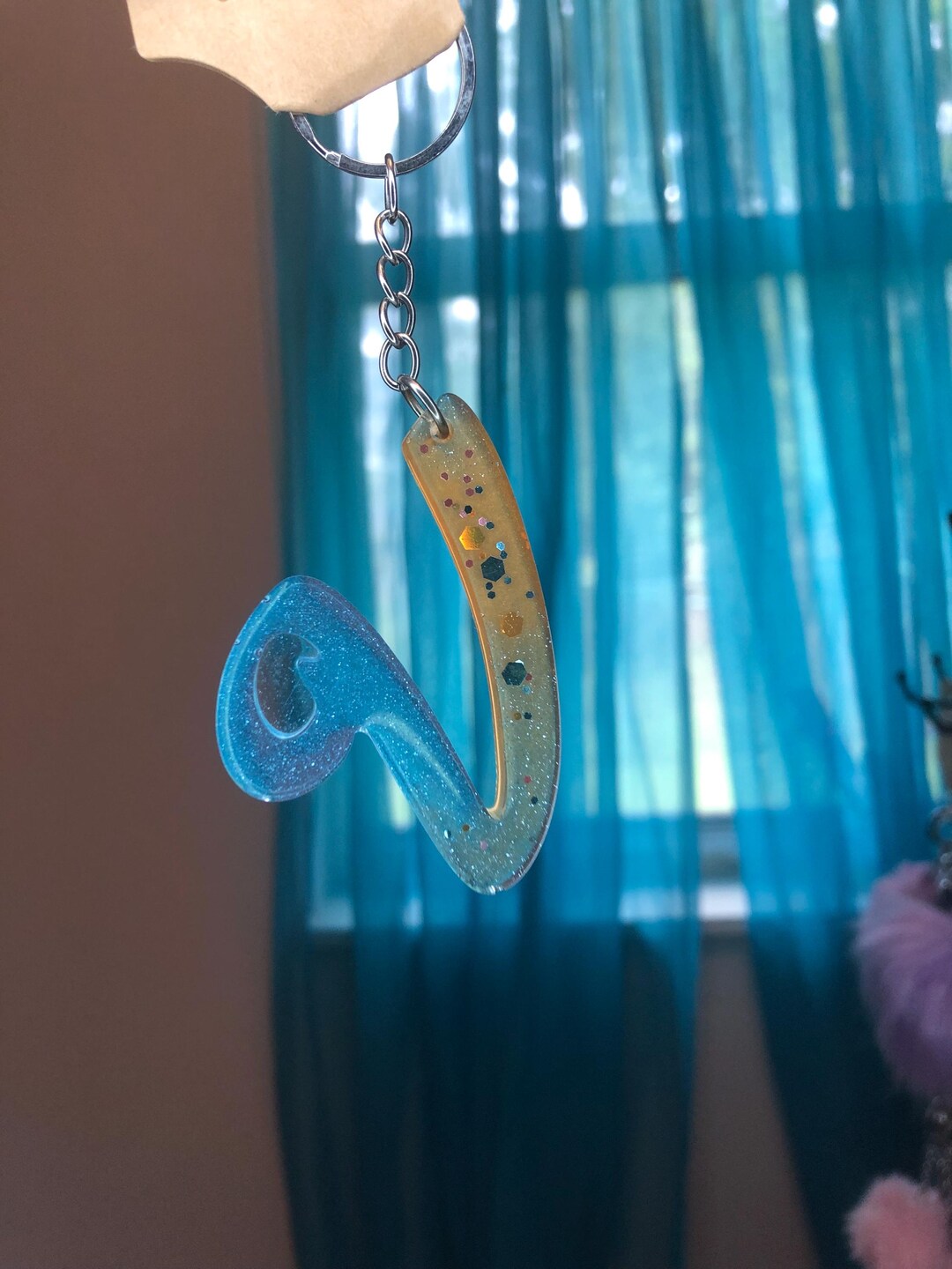 Resin Alphabet Letter Key Ring - Fancy V - Etsy