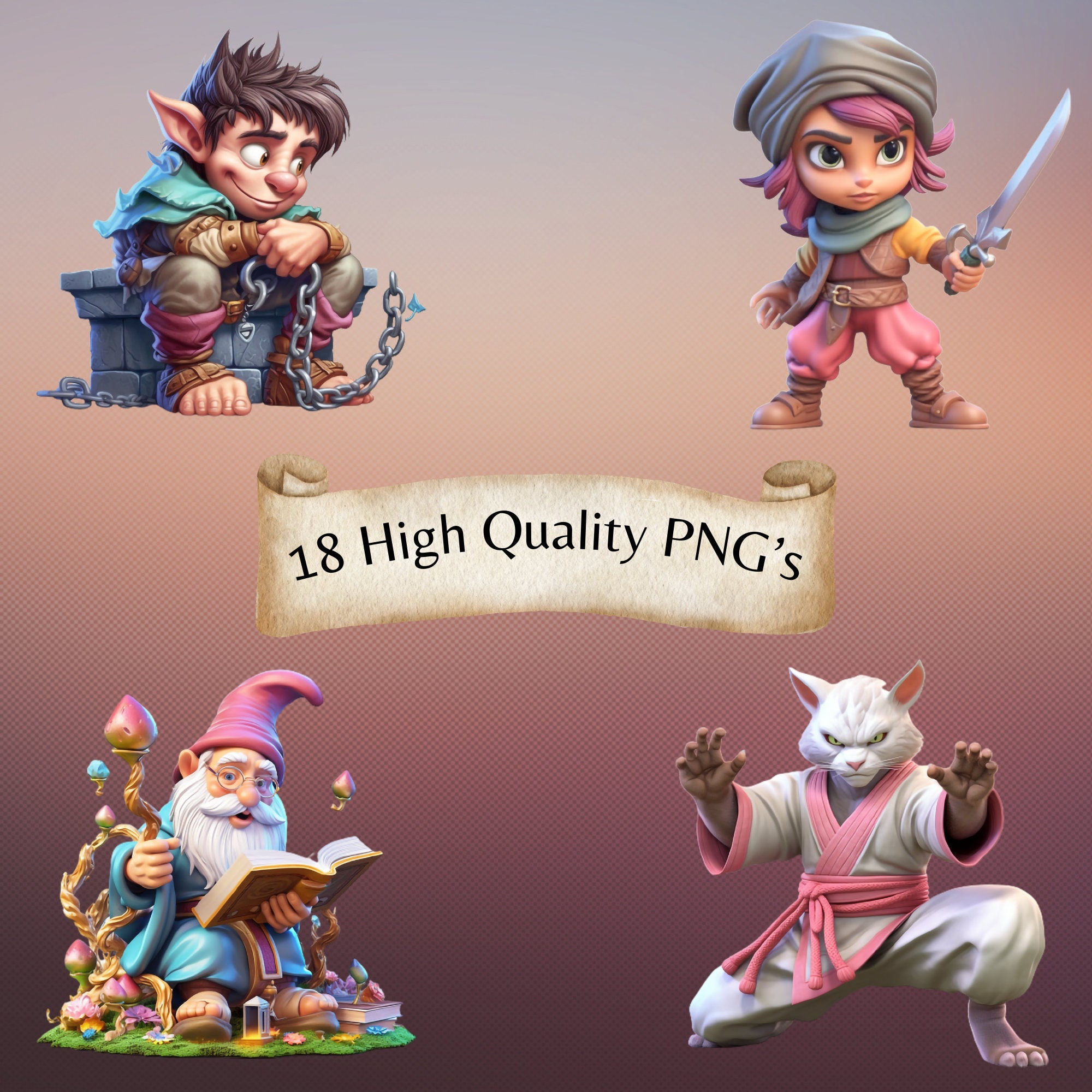 Fantasy Clipart Bundle RPG Characters & Adventure Clipart - Etsy