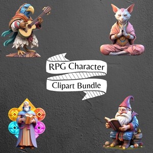 Fantasy Clipart Bundle, RPG Characters & Adventure Clipart Digital ...