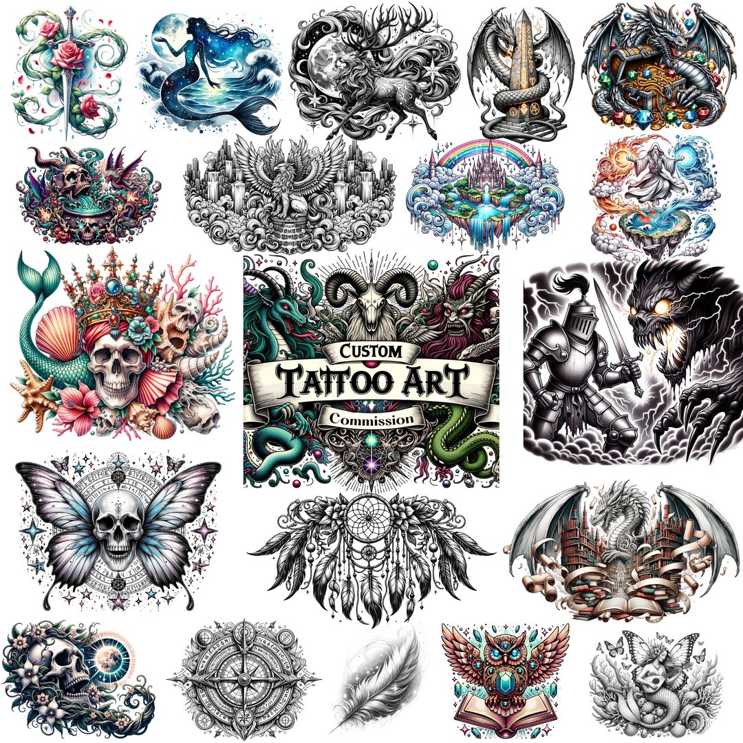 Custom Tattoo Stencil Designs Commercial Use, Personalized Tattoo ...
