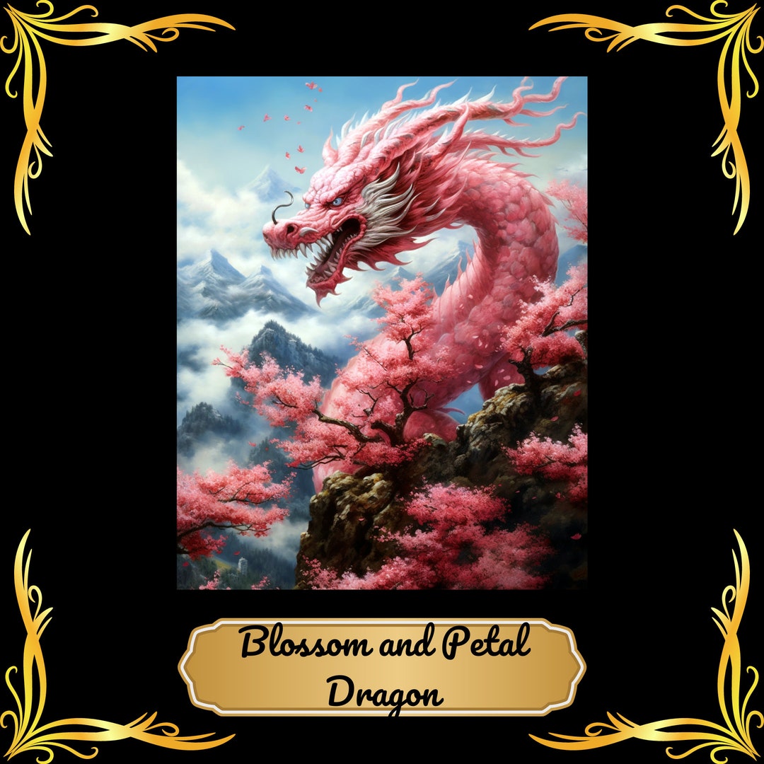 Petal and Blossom Dragon: A Blooming Fantasy Poster - Etsy