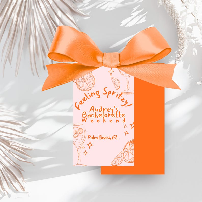 Editable- Summer Spritz Favor Tag Doodle Hand Drawn Gift Tag Spritzy ...
