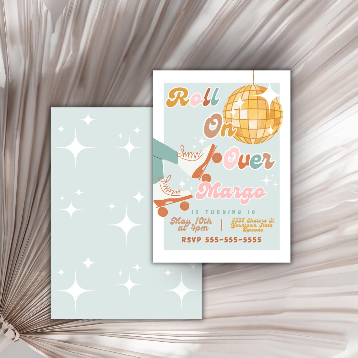 Editable Roller Skate Birthday Party, Roller Skate Let’s Roll ...