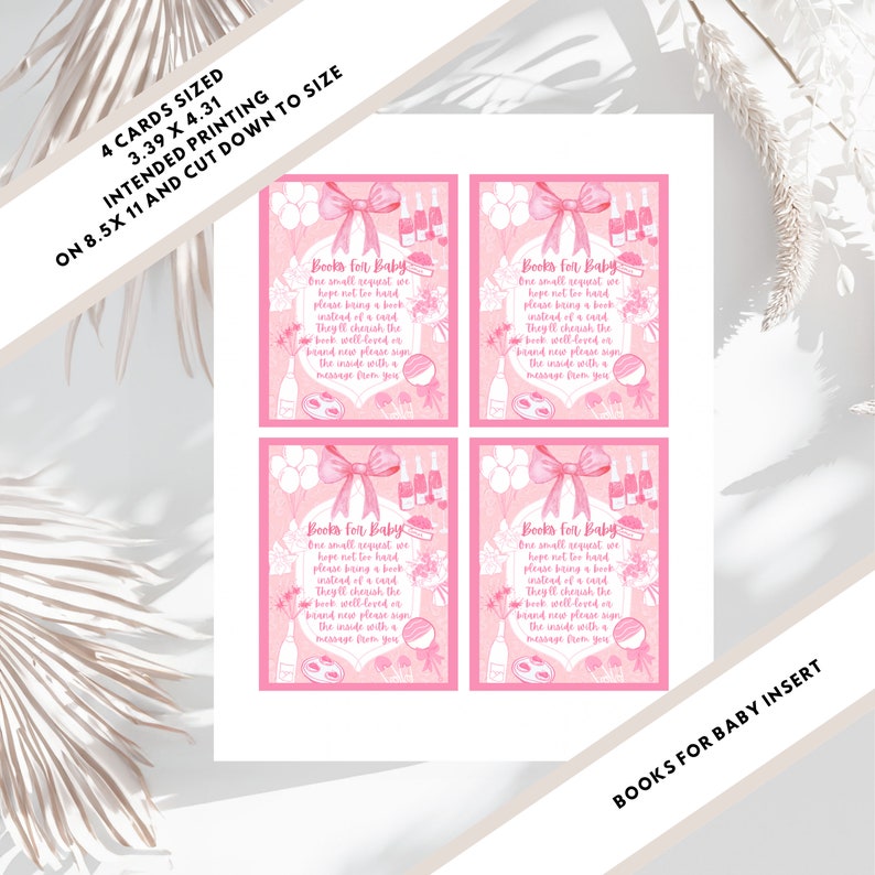 Editable Sip and See Books for Baby Tags , Fancy Bow Theme Coquette ...