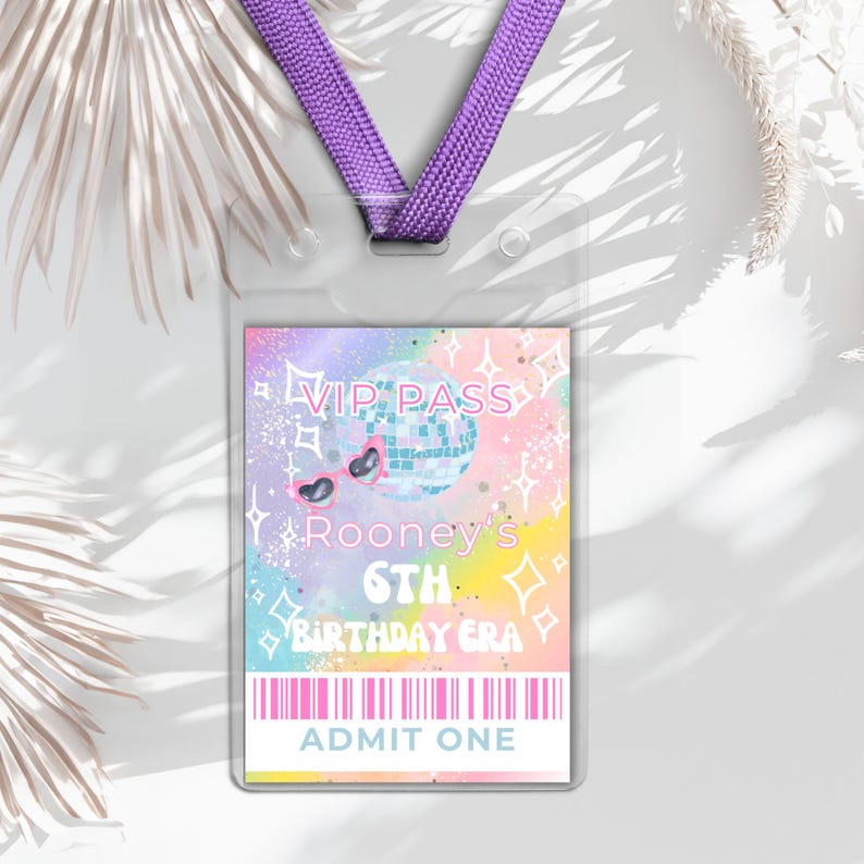 Editable Birthday Era Party VIP Tag Vip Pass You Tags Music Pop Singer ...