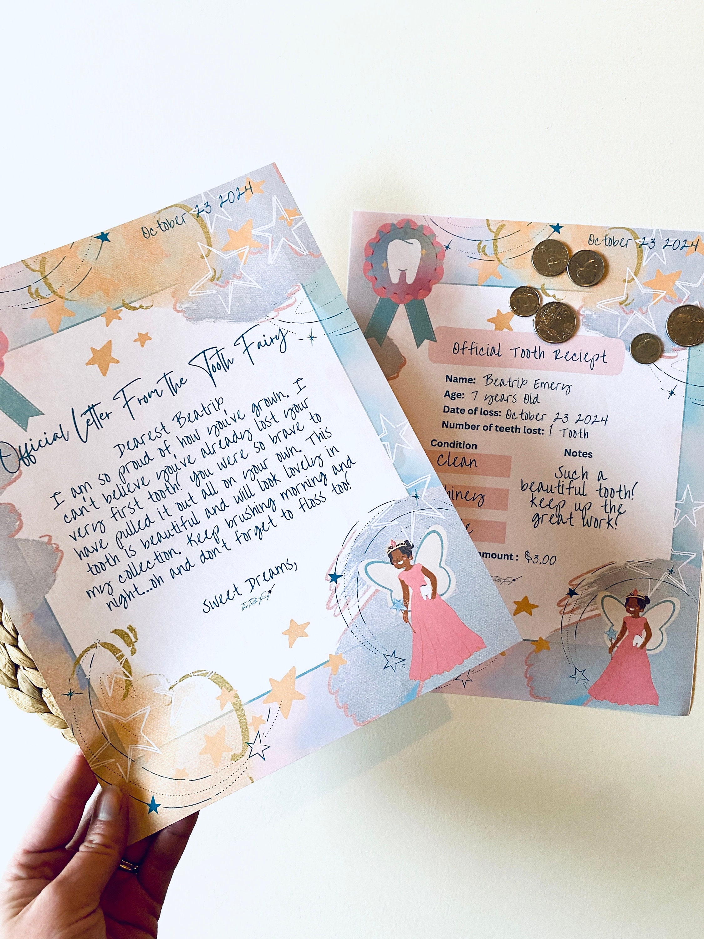 Kids Editable Royal Tooth Fairy Letter, Black Tooth Fairy Certificate ...