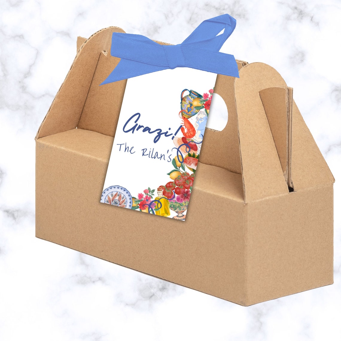 Editable- Italian Dinner Party Favor Thank You Italy Mediterranean ...