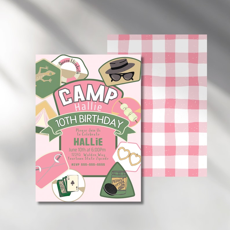 Parent Trap Birthday Invitation: Camp Walden Party, Editable Canva ...