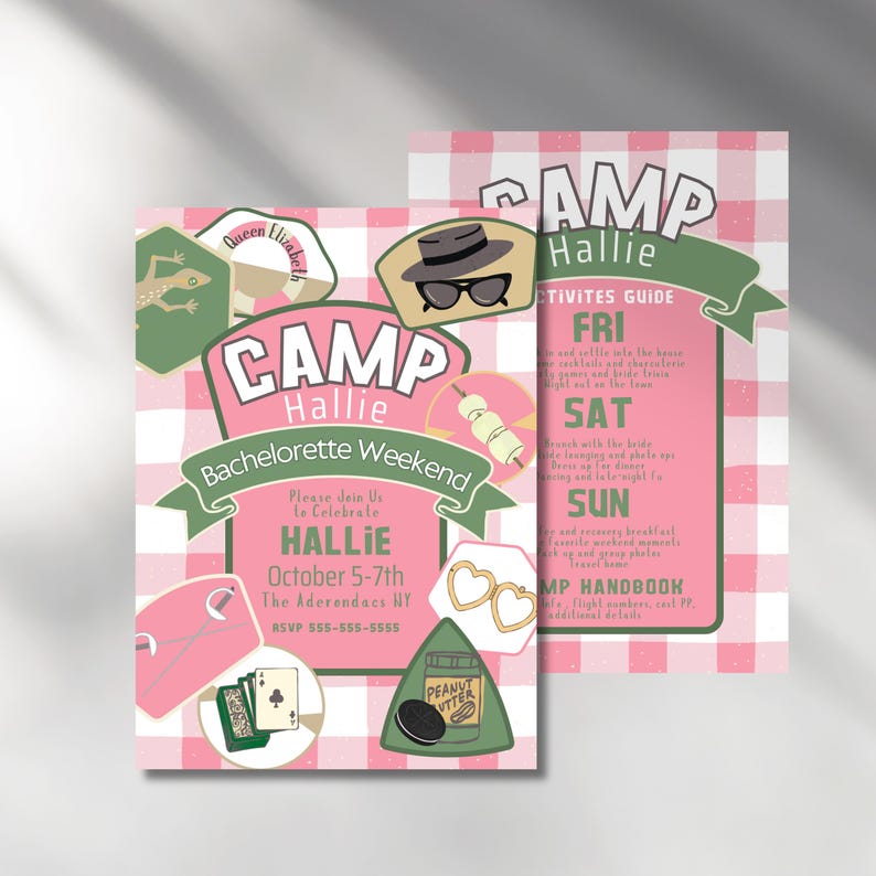 Parent Trap Bachelorette Party Itinerary Invitation: Camp Walden Theme ...