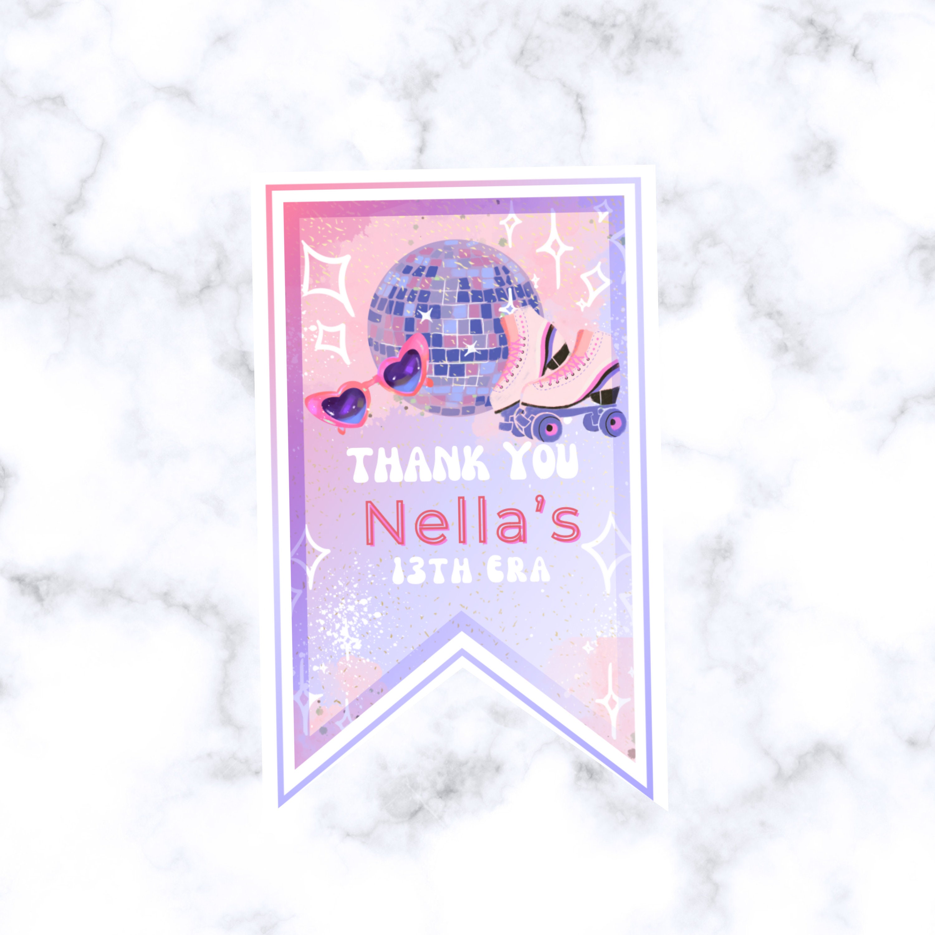 Skate Party Favor Tag, Purple Disco, Birthday Era (printable) - Etsy
