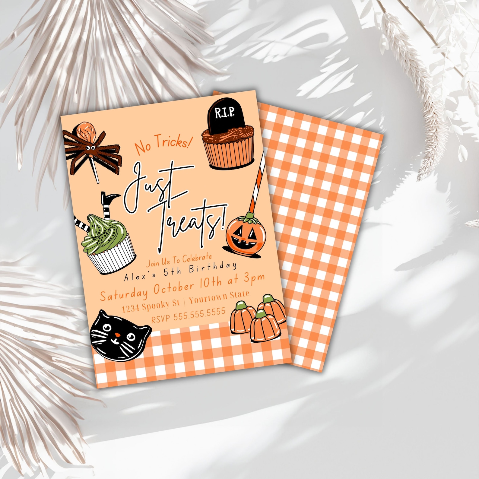 Editable- Mod Chic Halloween Party Invite- Halloween Preppy Candy Corn ...