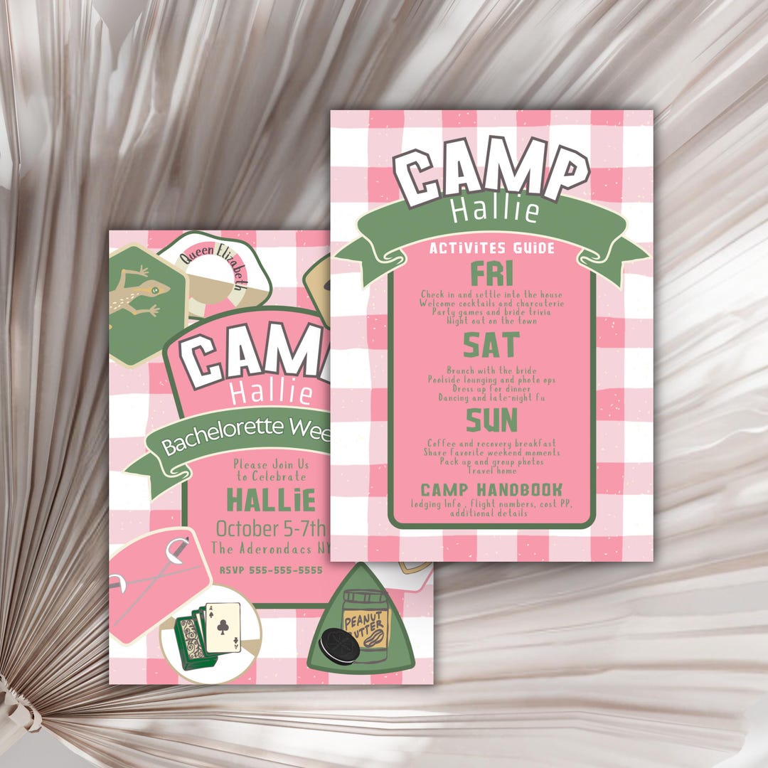 Parent Trap Bachelorette Party Itinerary Invitation: Camp Walden Theme ...