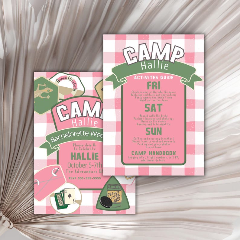 Parent Trap Bachelorette Party Itinerary Invitation: Camp Walden Theme ...