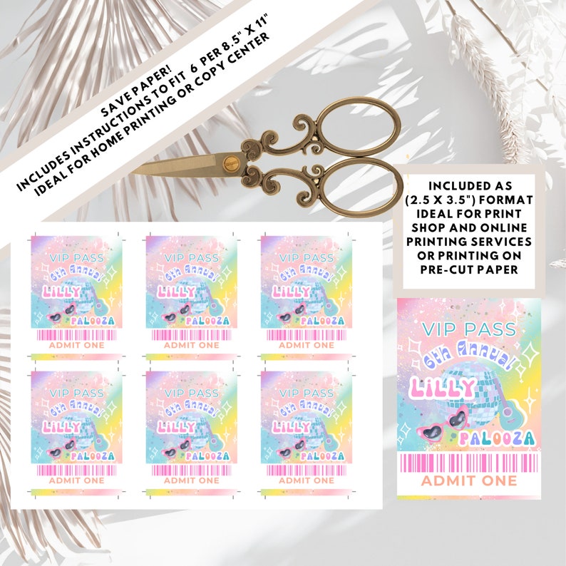 Editable Palooza Party VIP Tag Thank You Tags Music Festival Party ...