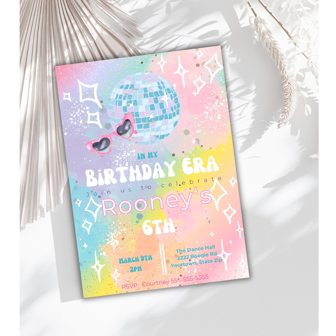 Editable in My Birthday Era Inspired Swiftie Eras Birthday Invitation ...