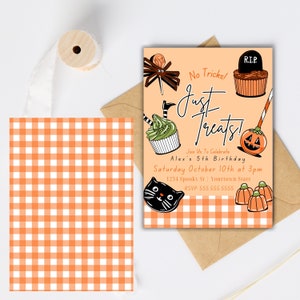 Editable- Mod Chic Halloween Party Invite- Halloween Preppy Candy Corn ...