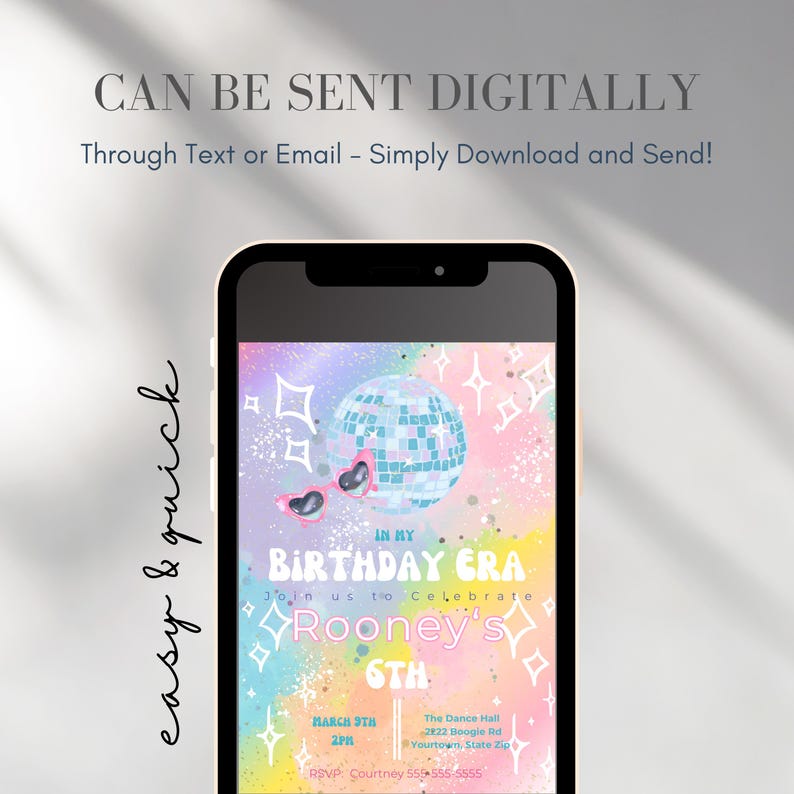 Pastel Birthday Era Invitation, Fan Girl Party (editable Canva Template ...