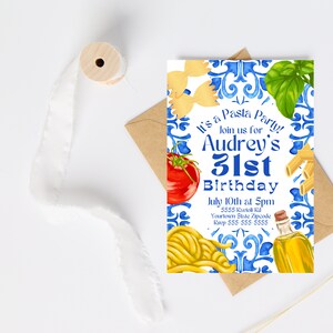 Editable- Italian Dinner Party Invite , Menu , Pasta Birthday Thats ...