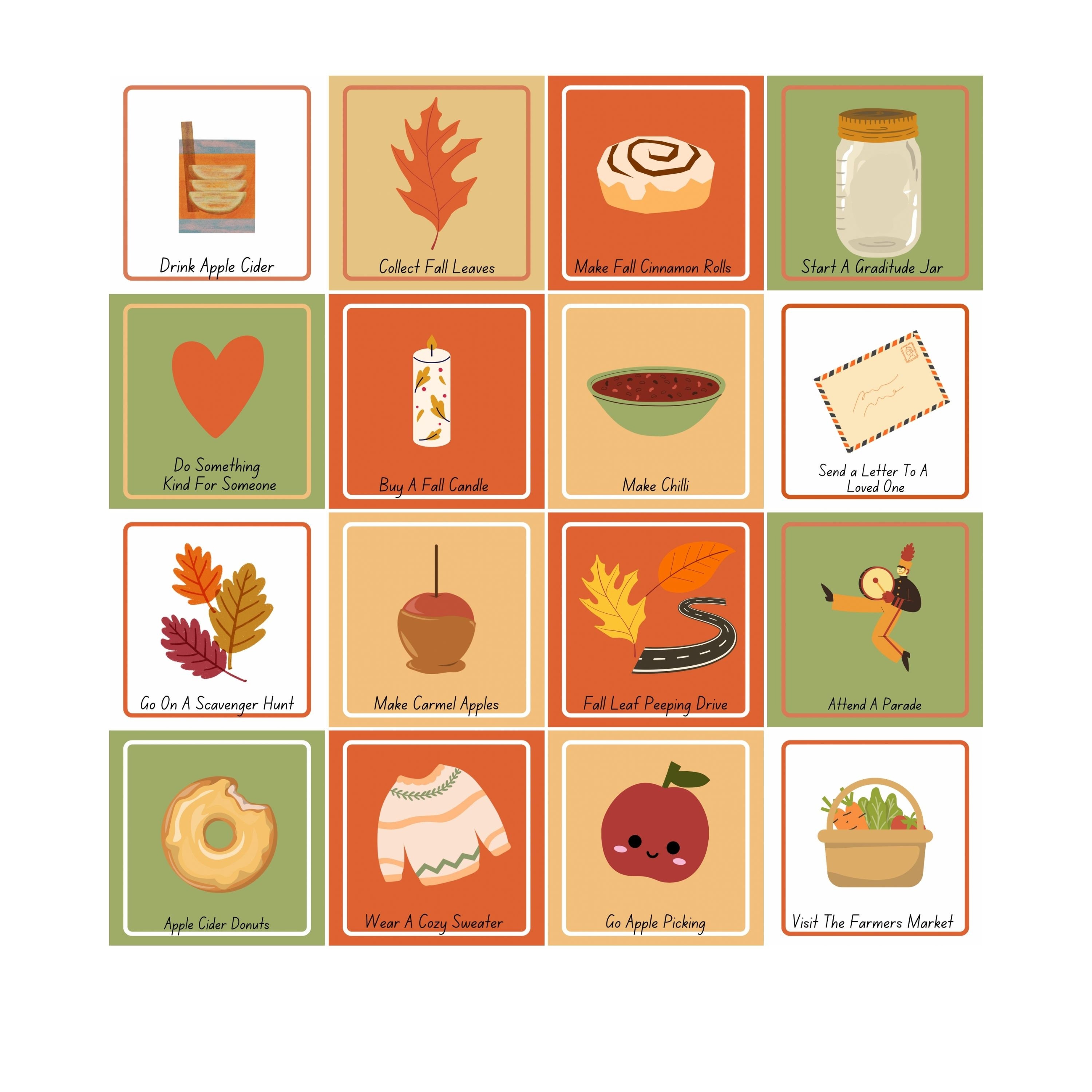 Printable Fall Advent Activities Cards Halloween Advent Calendar ...