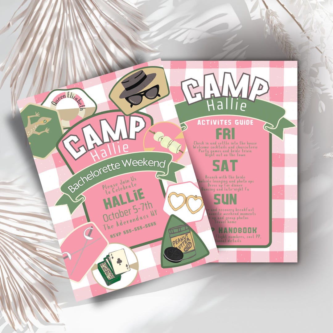 Parent Trap Bachelorette Party Itinerary Invitation: Camp Walden Theme ...