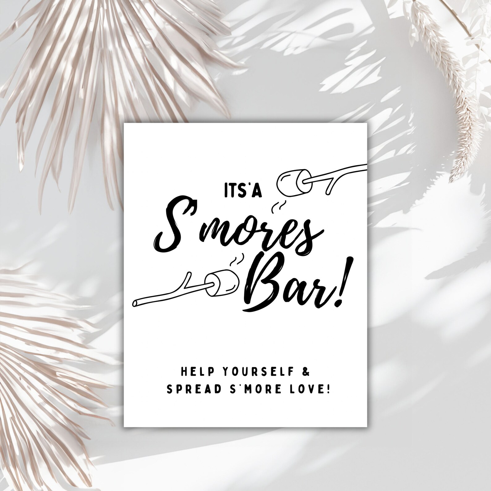 Editable S’mores Bar S’mores Sign Menu Wedding Smore Love S More Bar ...