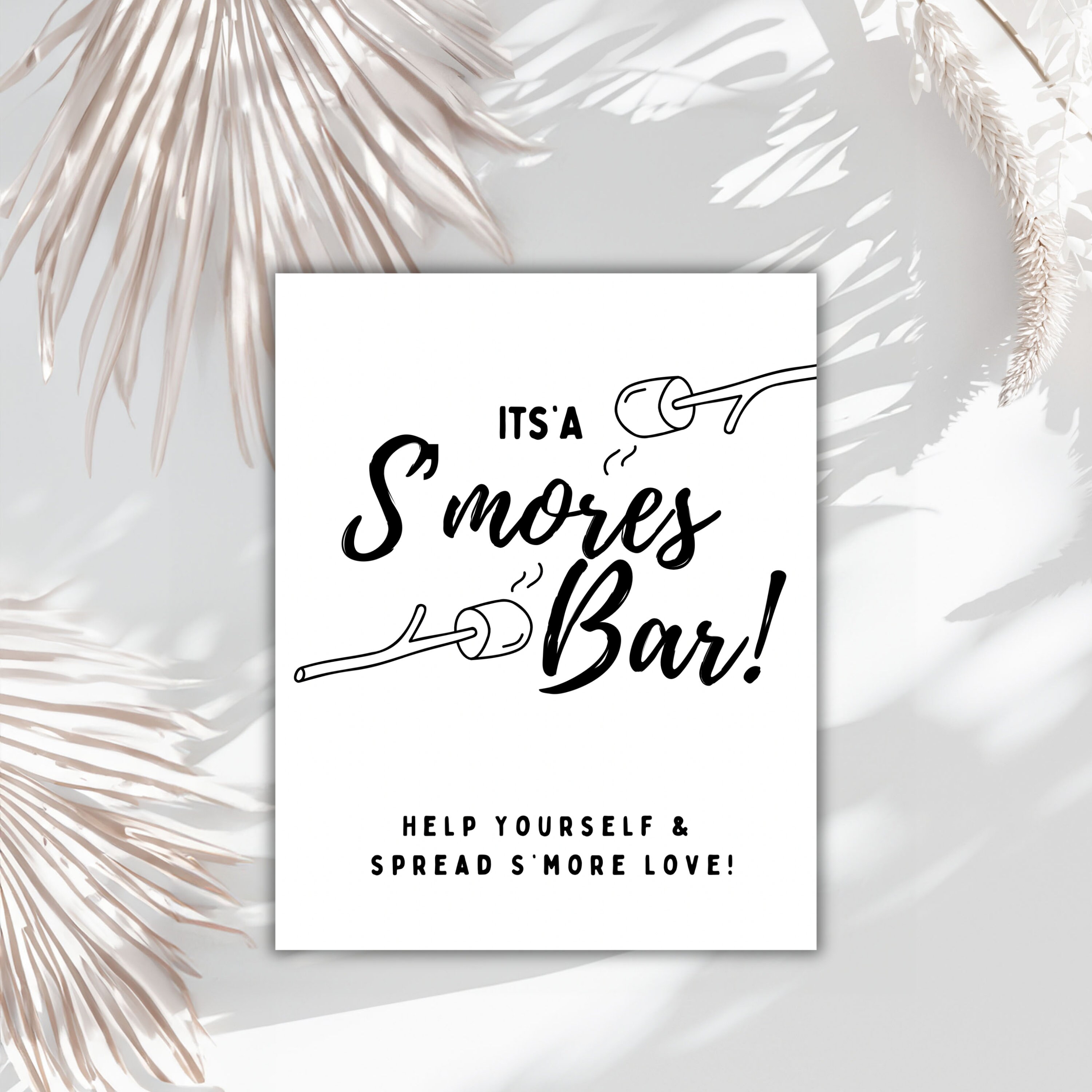 Editable S’mores Bar S’mores Sign Menu Wedding Smore Love S More Bar ...