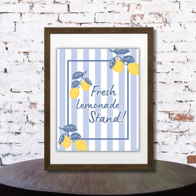 Editable Lemonade Stand Sign Menu Wedding Shower Lemonade Bar Favor ...