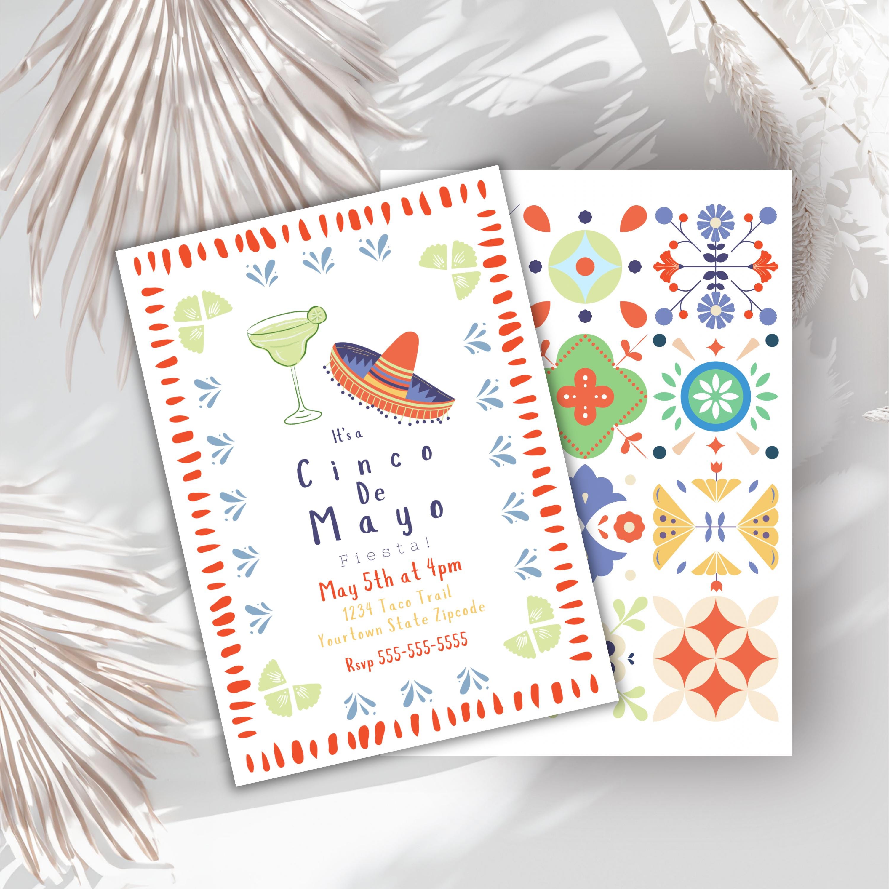 Editable Fiesta Invite Mexican Fiesta, Cinco De Mayo Invitation Happy ...