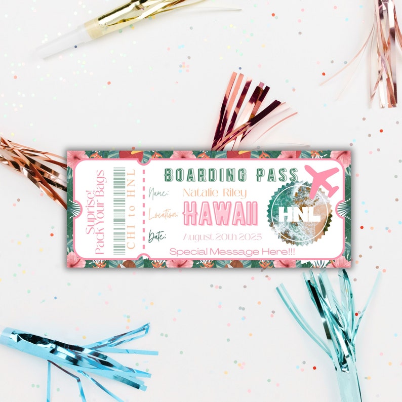 Editable Boarding Pass Template, Suprise Trip Boarding Pass ...