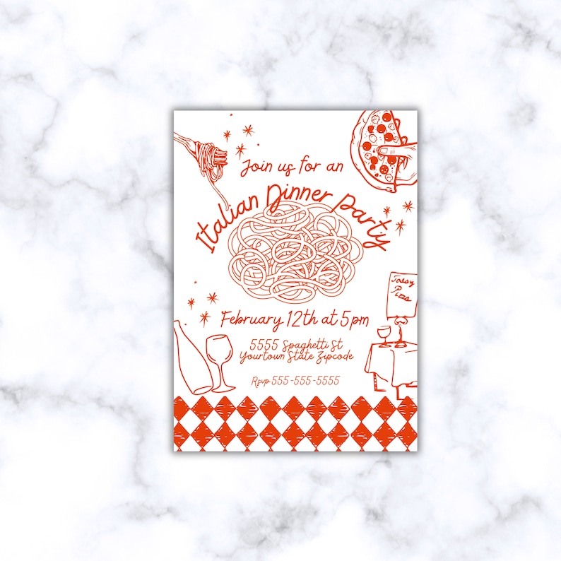 Editable- Italian Dinner Party Invite , Menu , Place Card Set , Thats ...