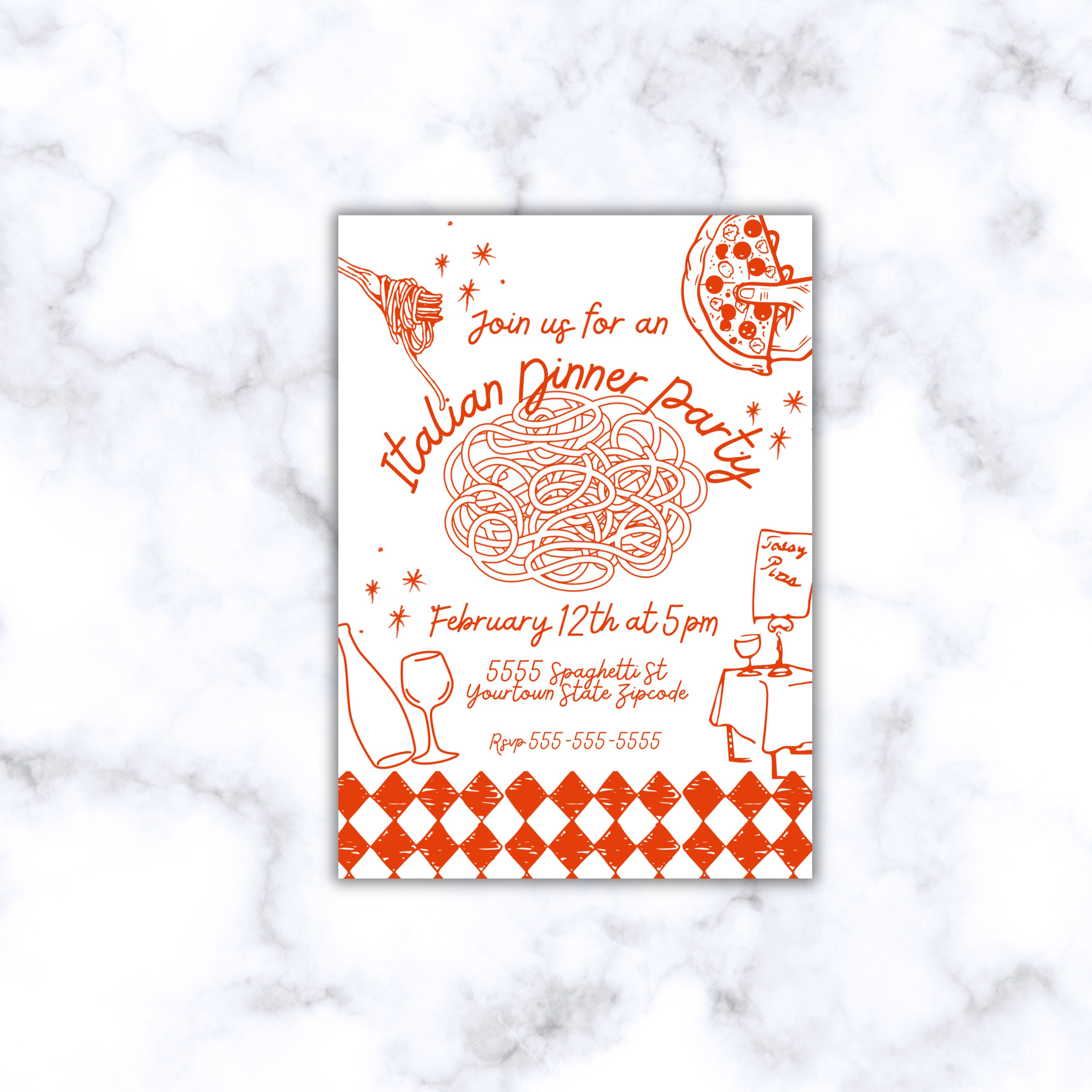 Editable- Italian Dinner Party Invite , Menu , Place Card Set , Thats ...