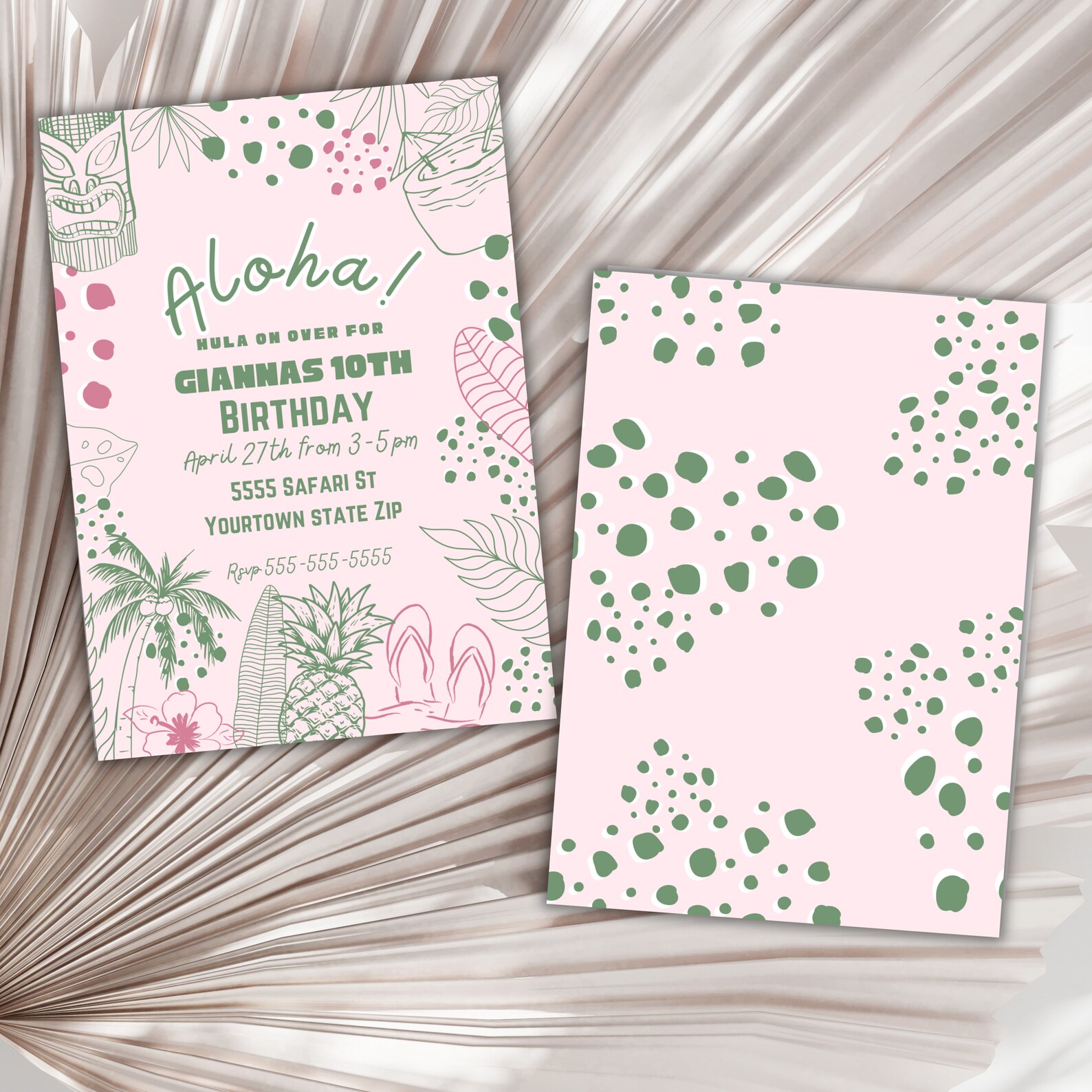 Editable Luau Party Invitation Tiki Party Hawaiian Themed Party the Big ...