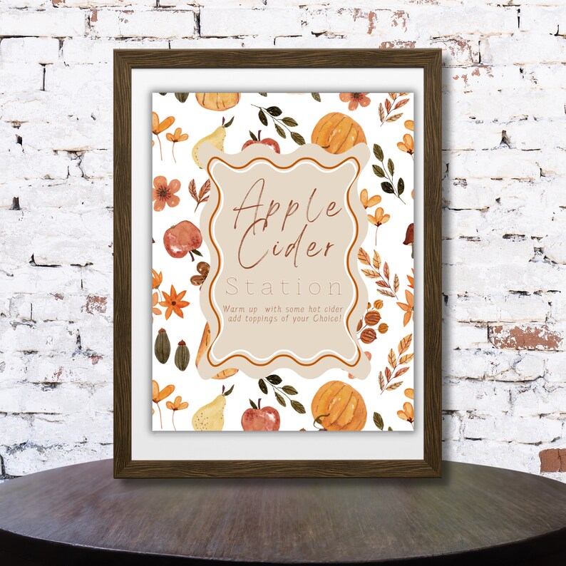 Editable Hot Apple Cider Bar Apple Cider Station Sign Menu Labels Baby ...