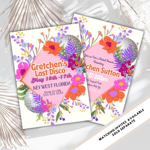 Editable Disco Garden Bridal Shower Welcome Sign, Wedding Retro Shower ...