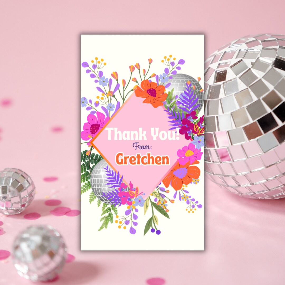 Editable Tropical Disco Bridal Shower Tag Island Disco Ball ...