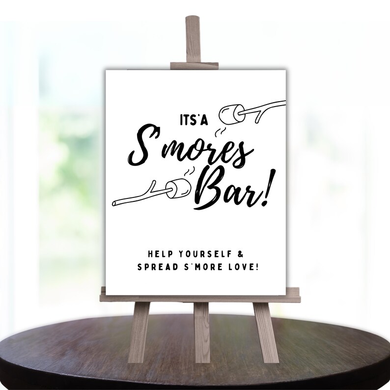 Editable S’mores Bar S’mores Sign Menu Wedding Smore Love S More Bar ...