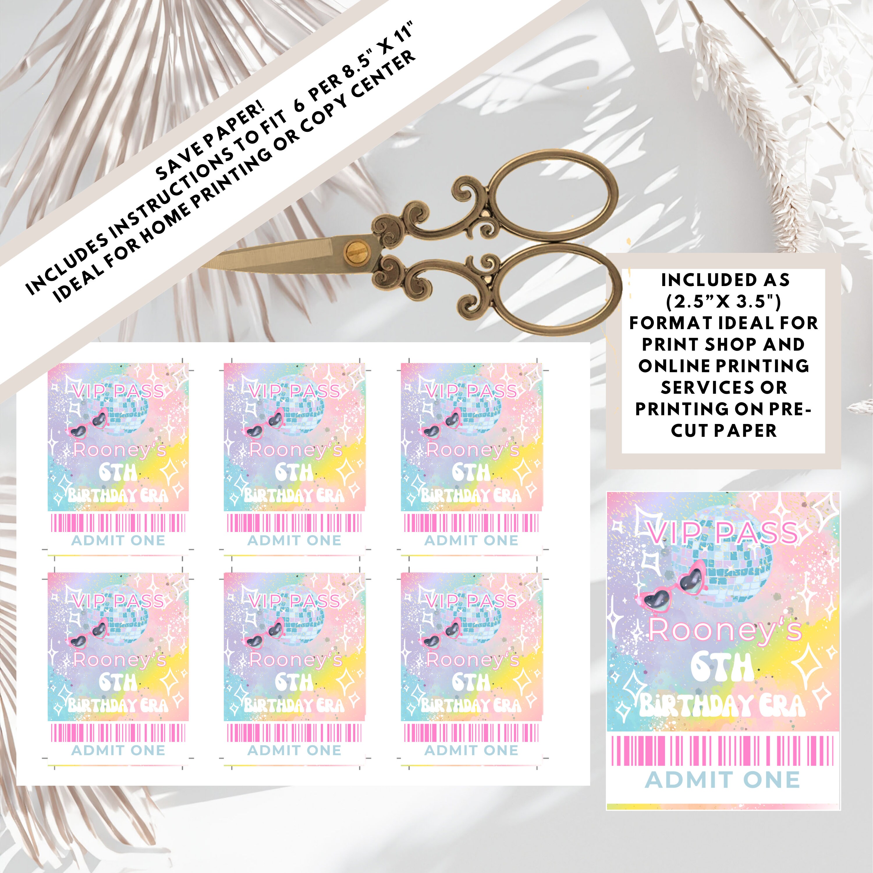 Editable Birthday Era Party VIP Tag Vip Pass You Tags Music Swifty ...