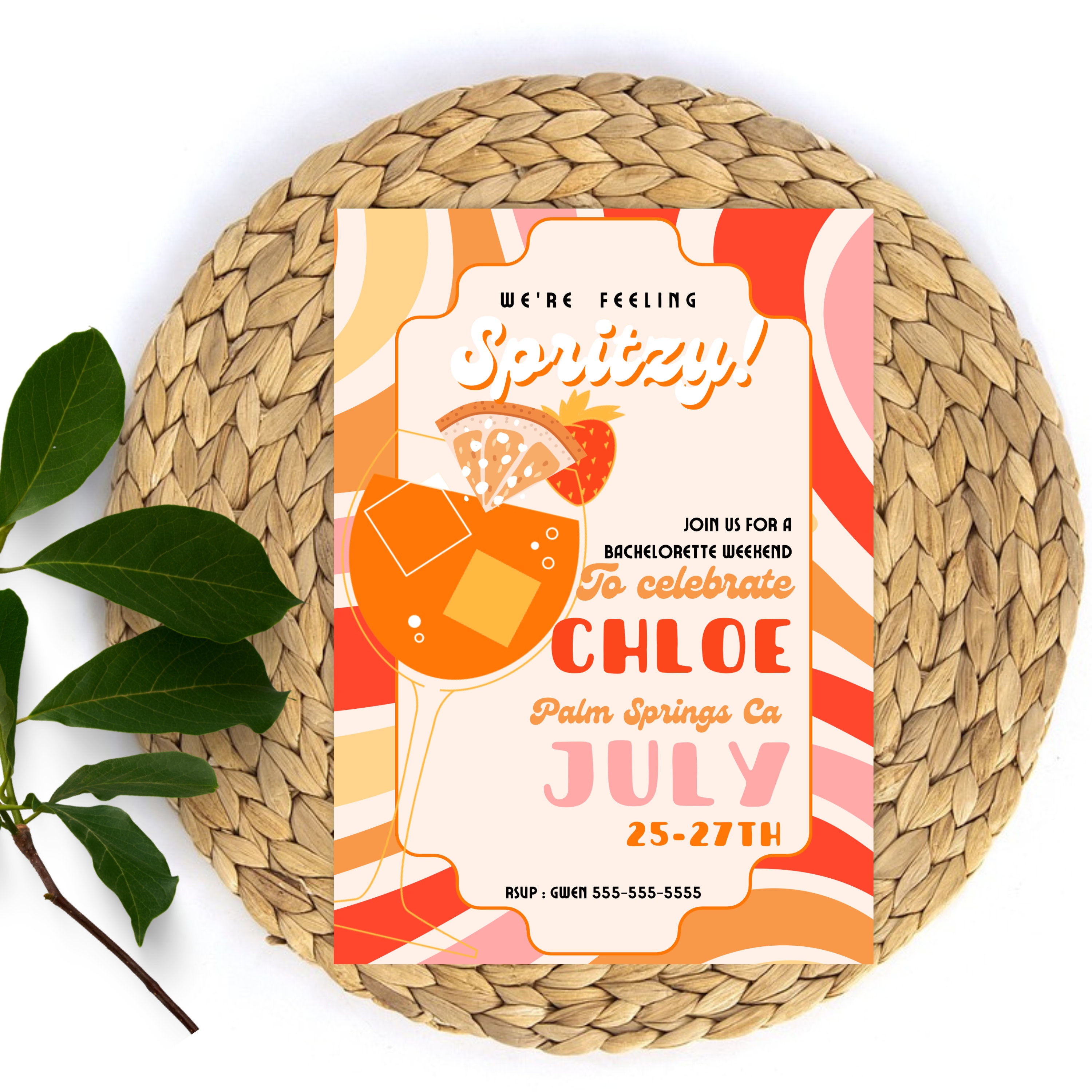 Editable- Aperol Spritz Retro Bachelorette Invitation Set, Feeling ...