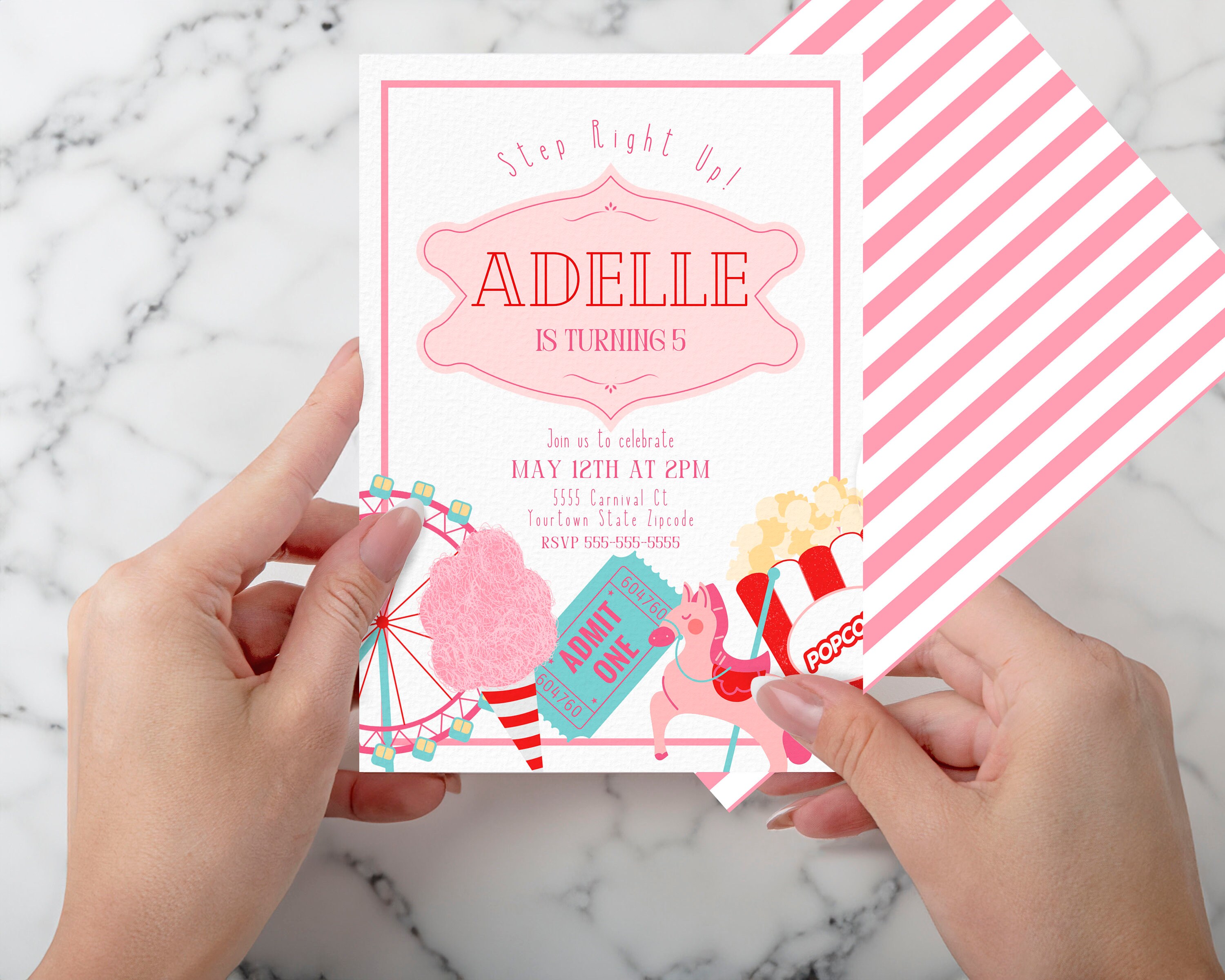Editable Carnival Invite Carnival Theme Birthday Invitation the ...