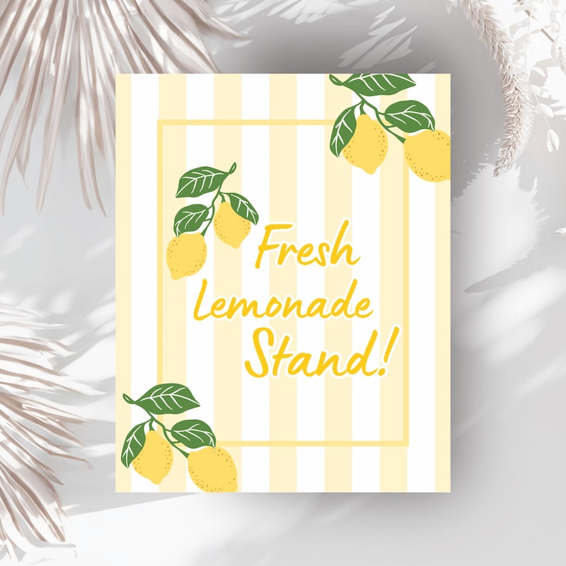 Editable Lemonade Stand Sign Menu Wedding Lemonade Bar Favor Lemonade ...