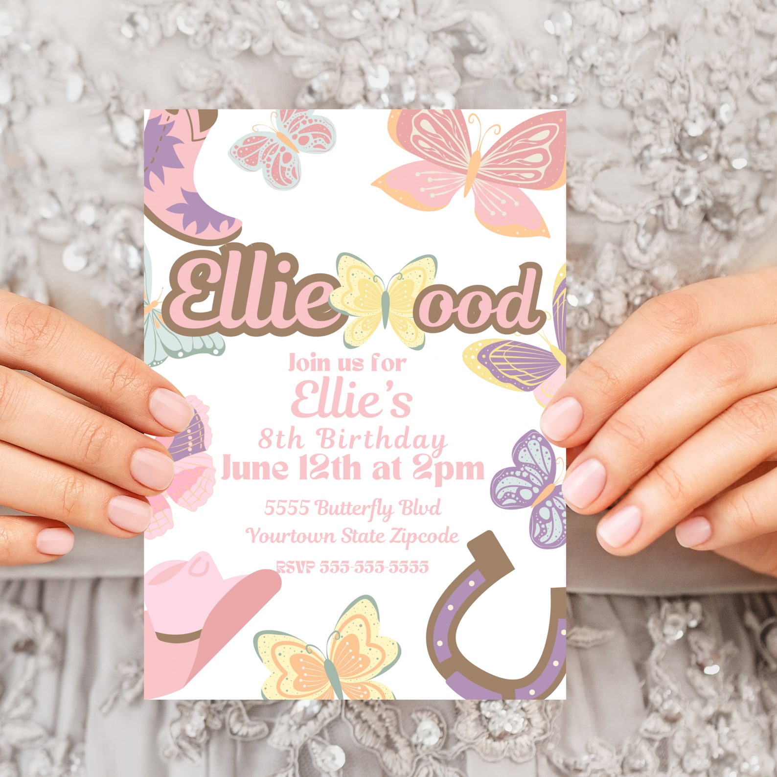 Editable Dollywood Butterfly Parton Themed Birthday Party Invite Party ...