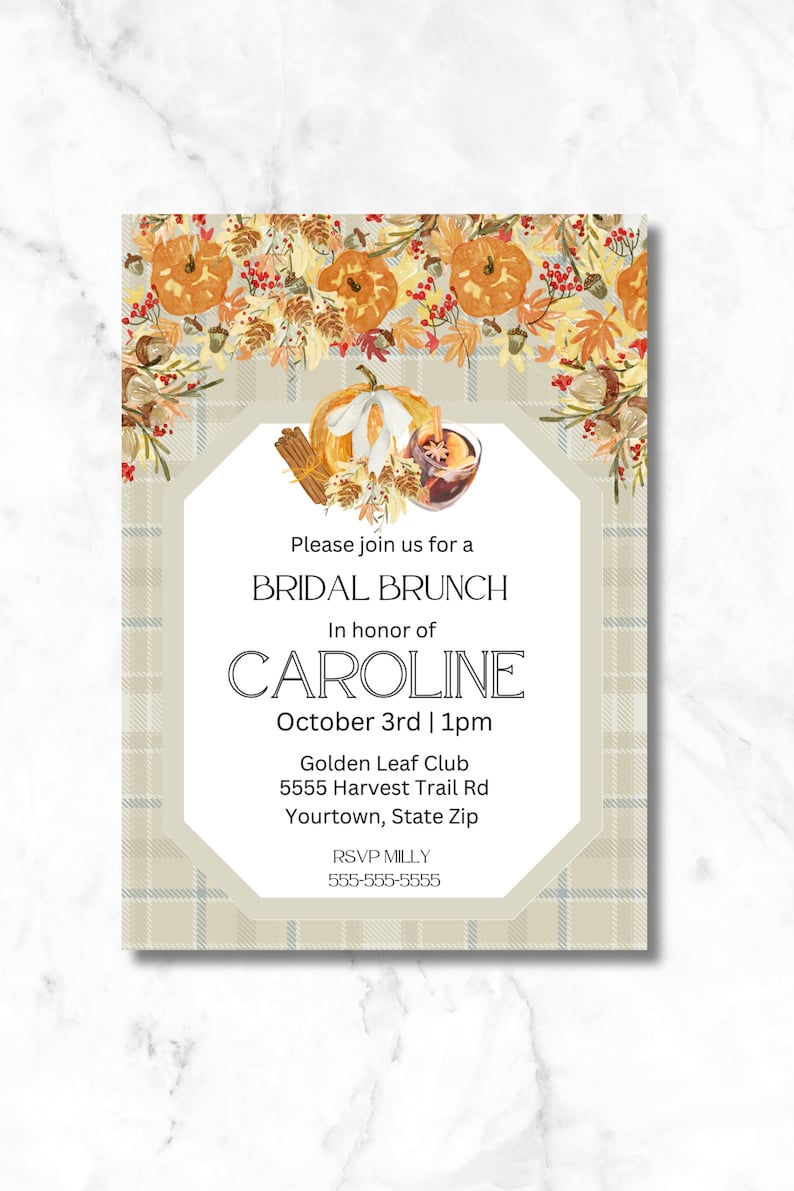 Editable Pumpkin Spice Bridal Shower Autumn Bridal Shower - Etsy